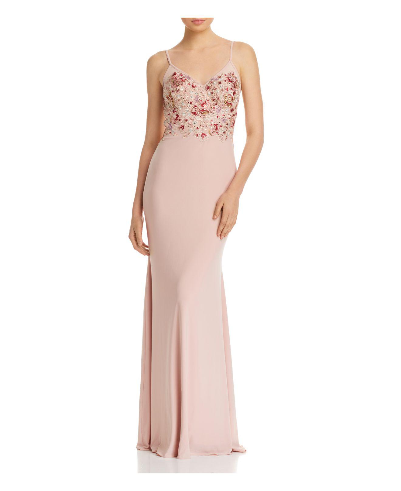Lyst Betsy And Adam Embellished Bodice Gown In Pink