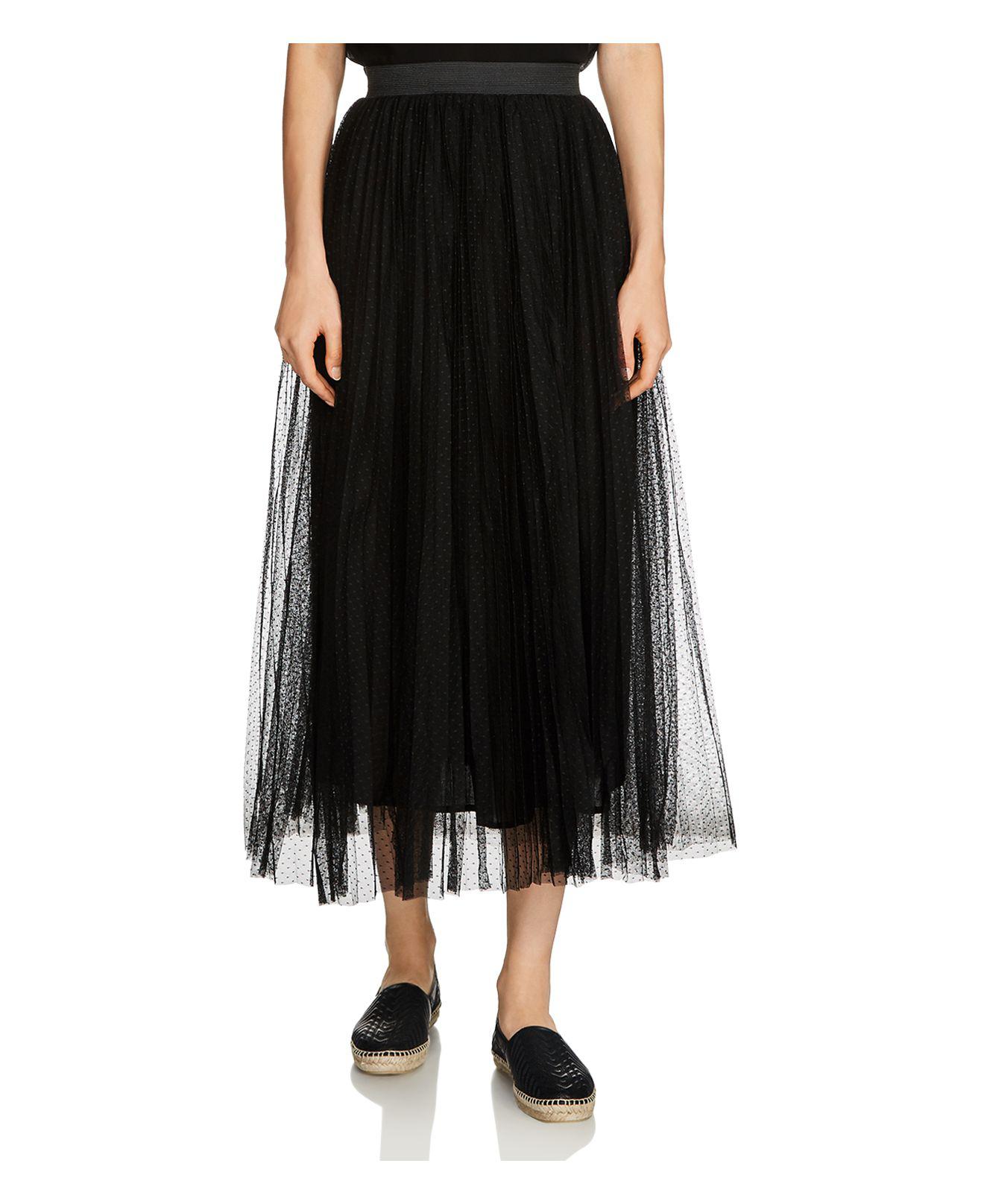 Maje Jesi Tulle Midi Skirt In Black Lyst Canada