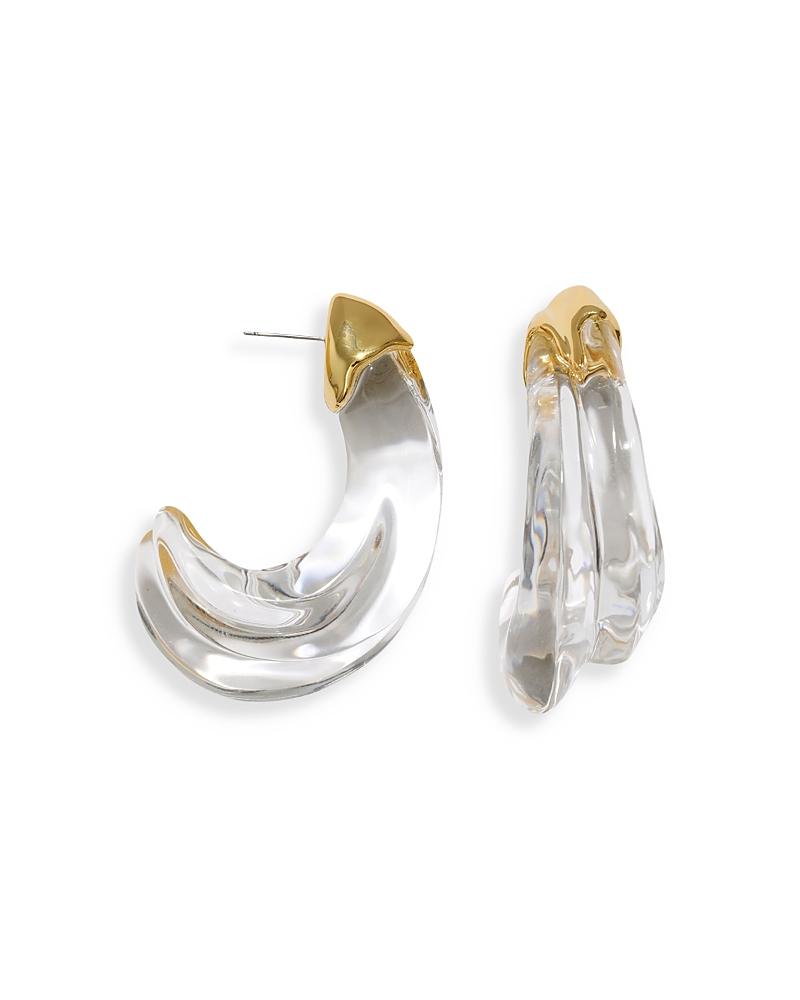 Alexis Liquid Lucite Large Wave Hoop Earrings in White | Lyst