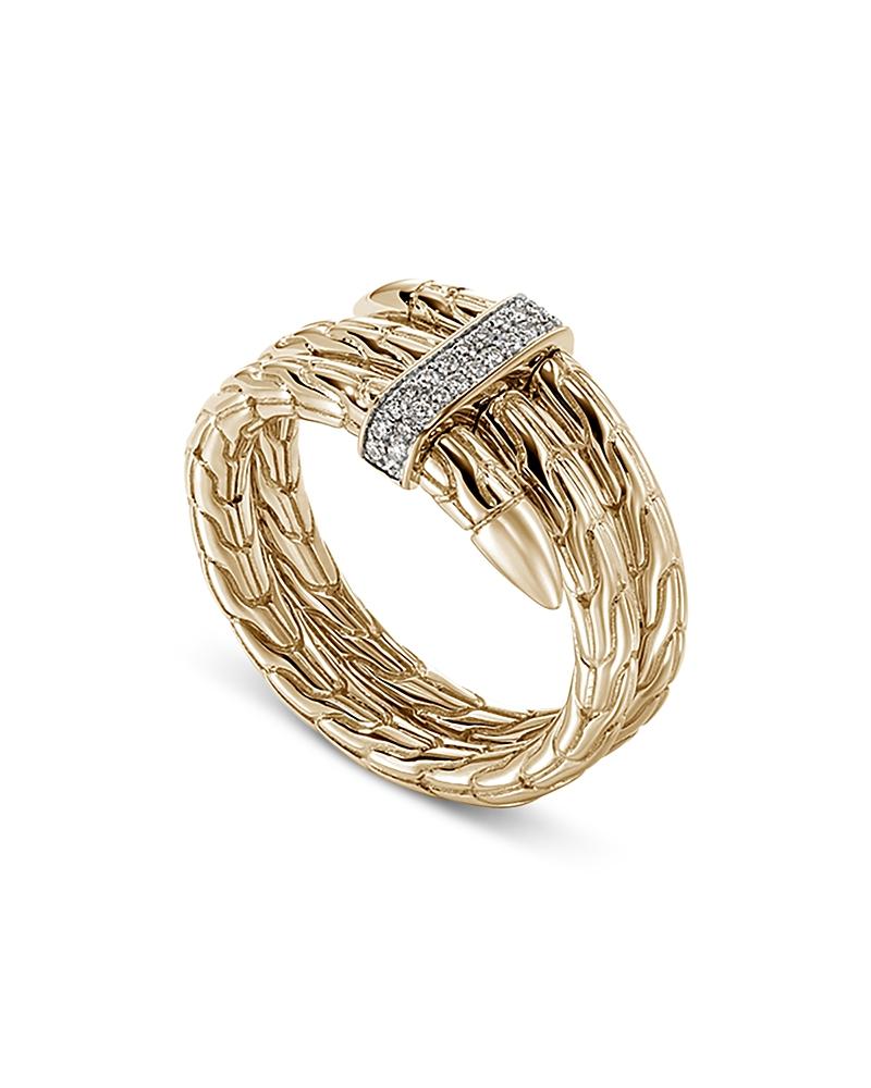 John Hardy 14K Spear Diamond Coil Ring in Metallic | Lyst