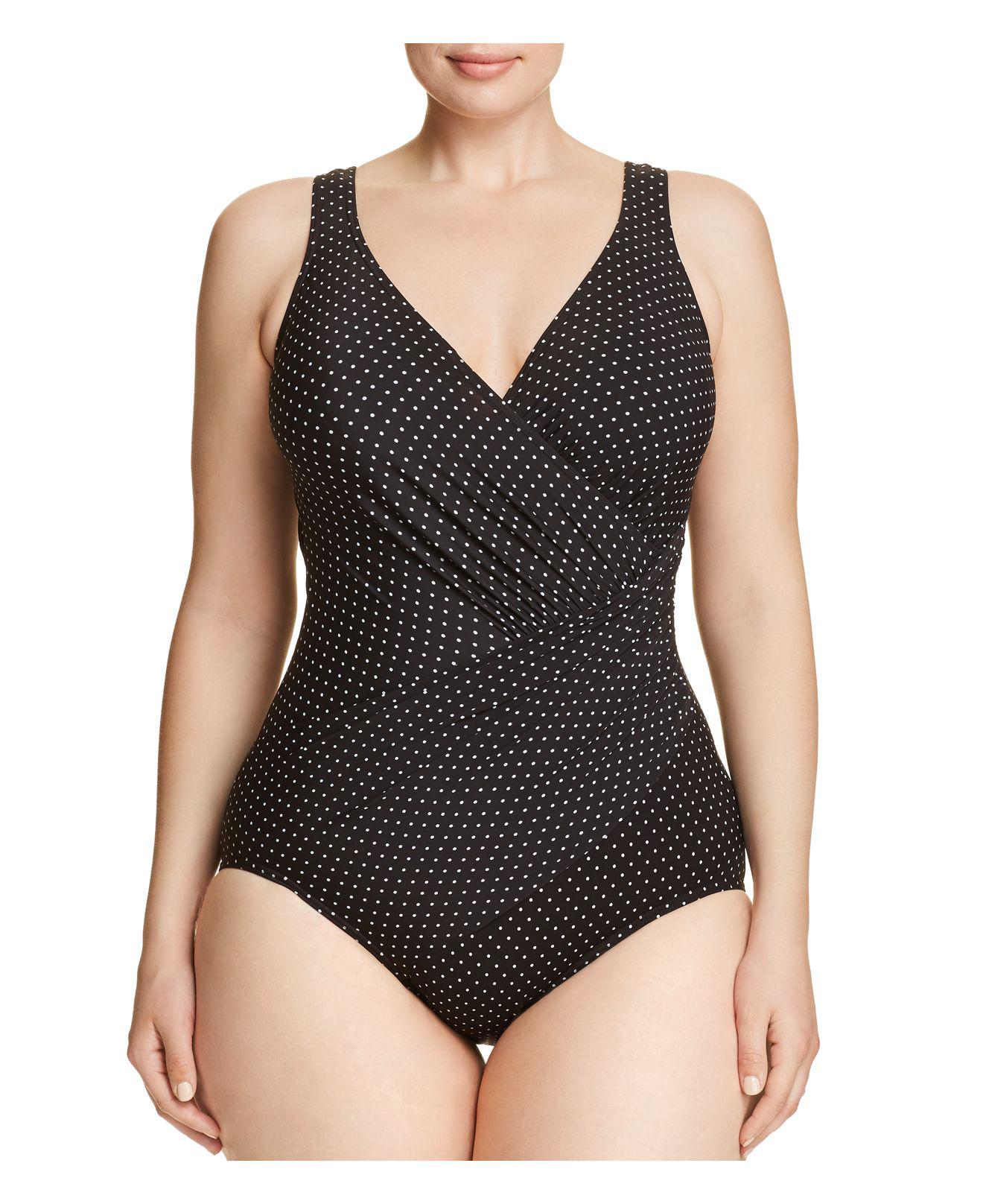 Miraclesuit Synthetic Plus Size Oceanus Allover Slimming Tummy Control