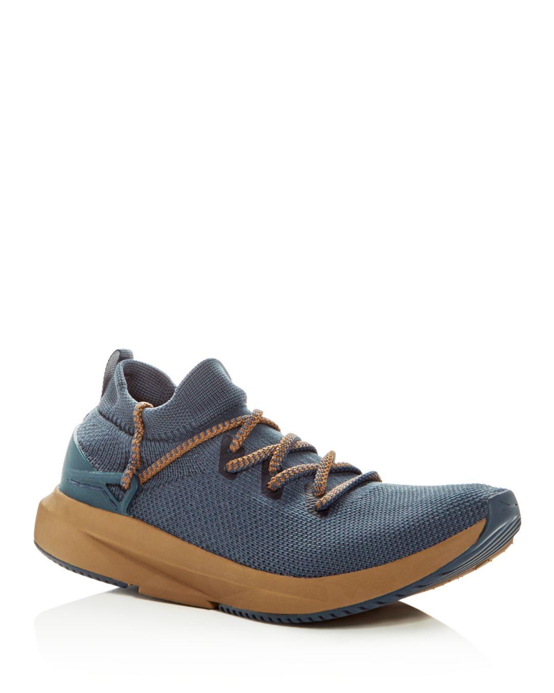 Brandblack Men's Kaze Knit Lace Up Sneakers in Navy/Brown (Blue) for ...