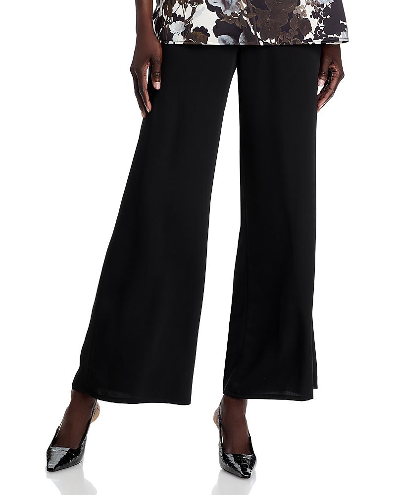 Caroline Rose Crepe Wide Leg Pants in Black | Lyst