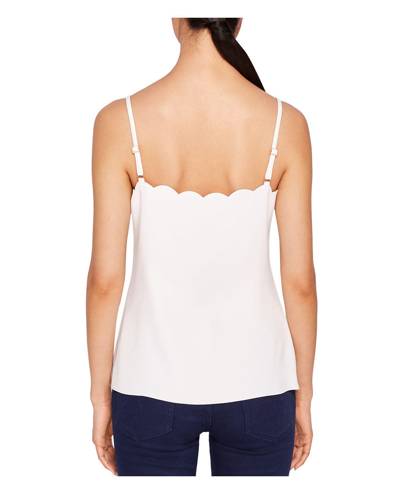 Ted Baker Denim Siina Scallop Neckline Cami Top In Ivory White Lyst