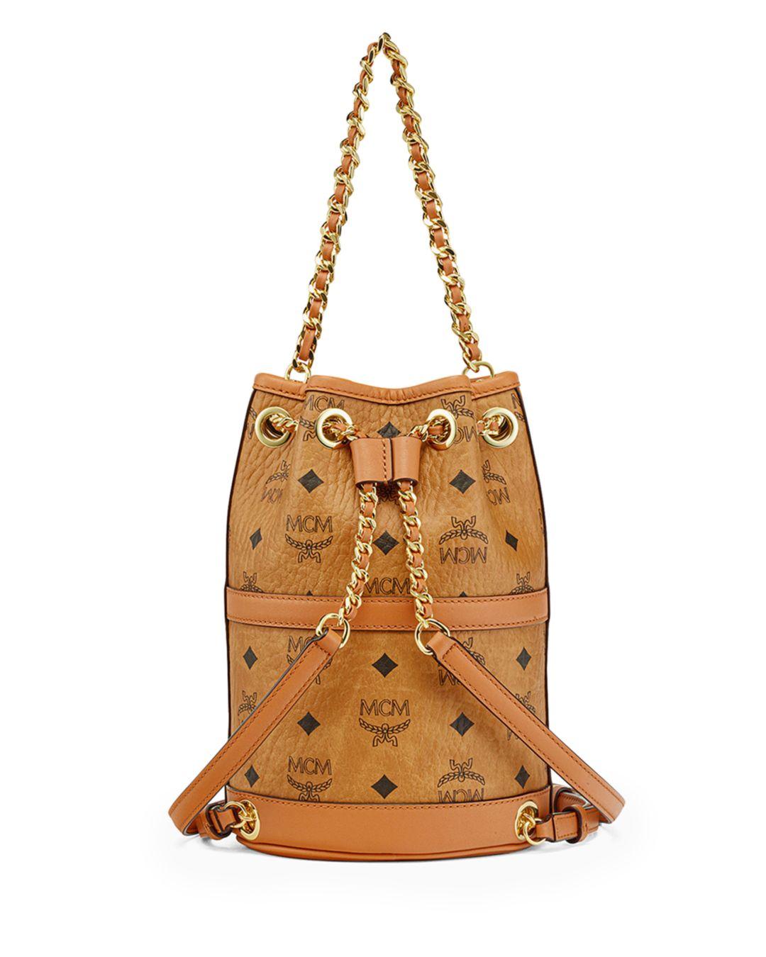 MCM Aren V1 Mini Bucket Backpack In Brown Lyst