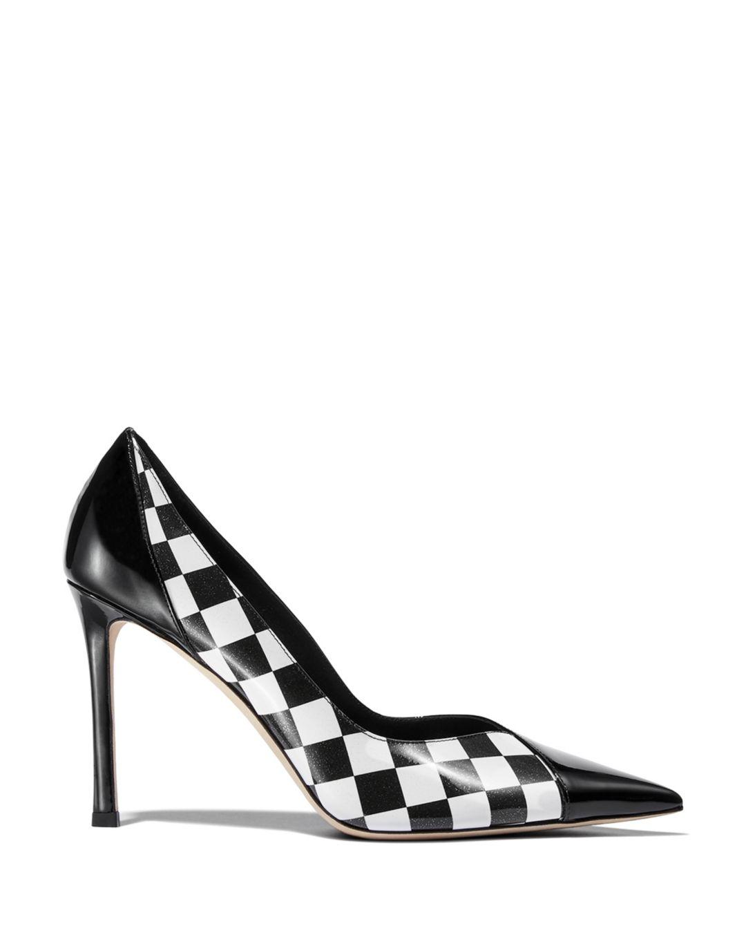 Jimmy Choo Cass 95 Check Pointed Toe Pumps In White Lyst