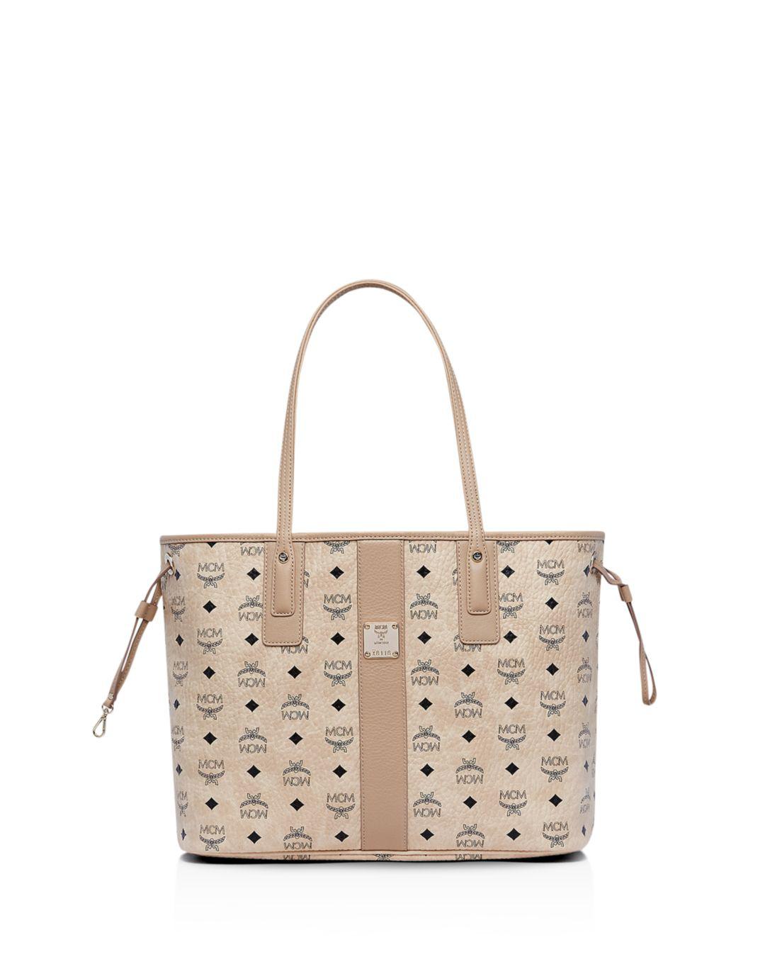 MCM Reversible Liz Shopper In Visetos in Natural | Lyst MCM Reversible Liz Shopper In Visetos in Natural | Lyst