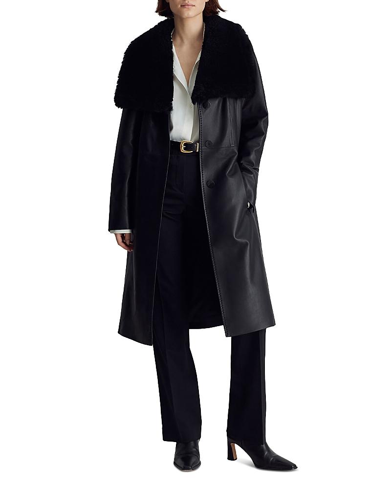 Dawn Levy Nina Leather Coat in Black | Lyst