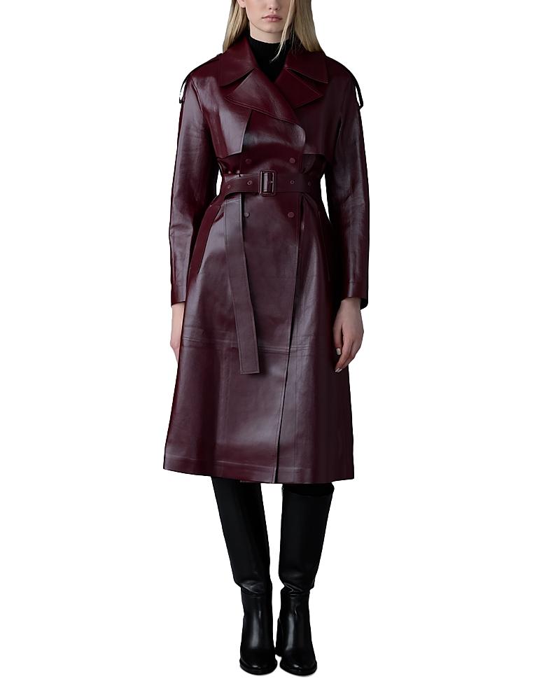 Mackage Carmela Leather Trench Coat in Purple | Lyst