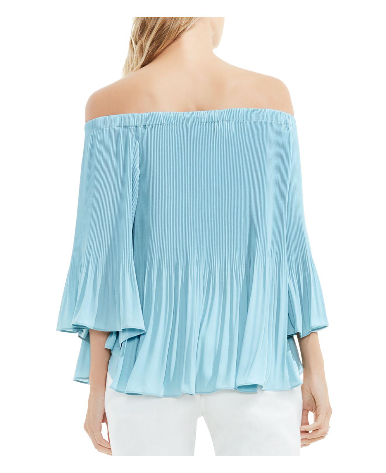 Vince Camuto Pleated Off-the-shoulder Blouse in Blue - Lyst Vince Camuto Pleated Off-the-shoulder Blouse in Blue - Lyst