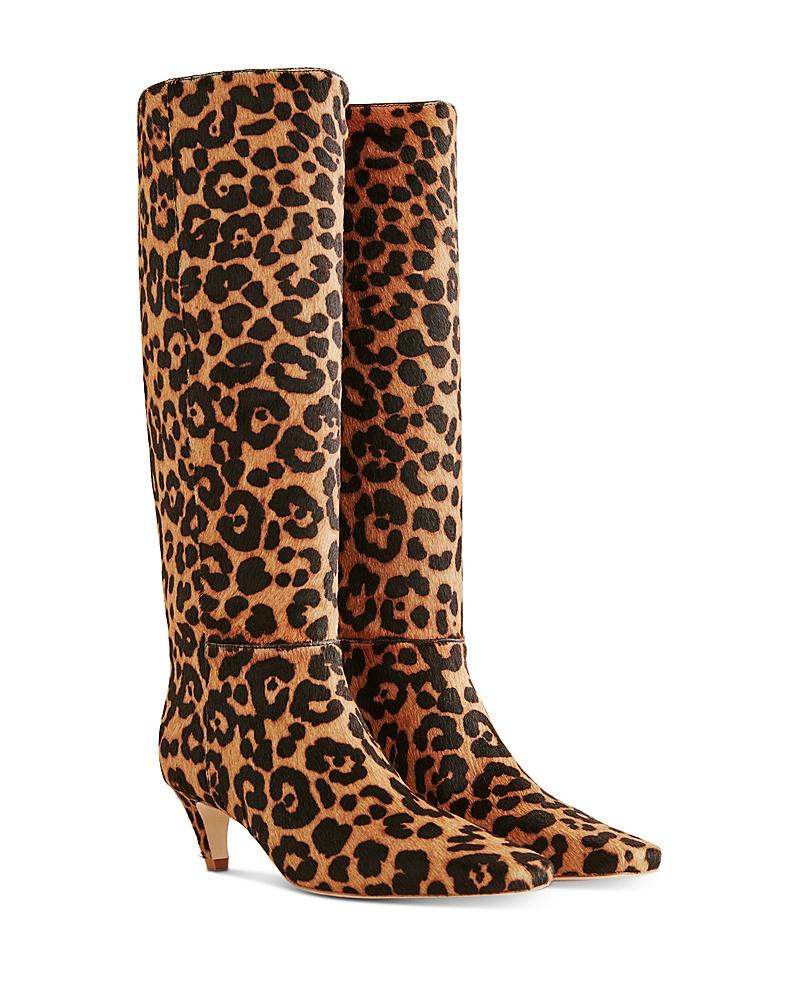 Reformation Remy Print Calf Hair Knee High Boots in Brown | Lyst