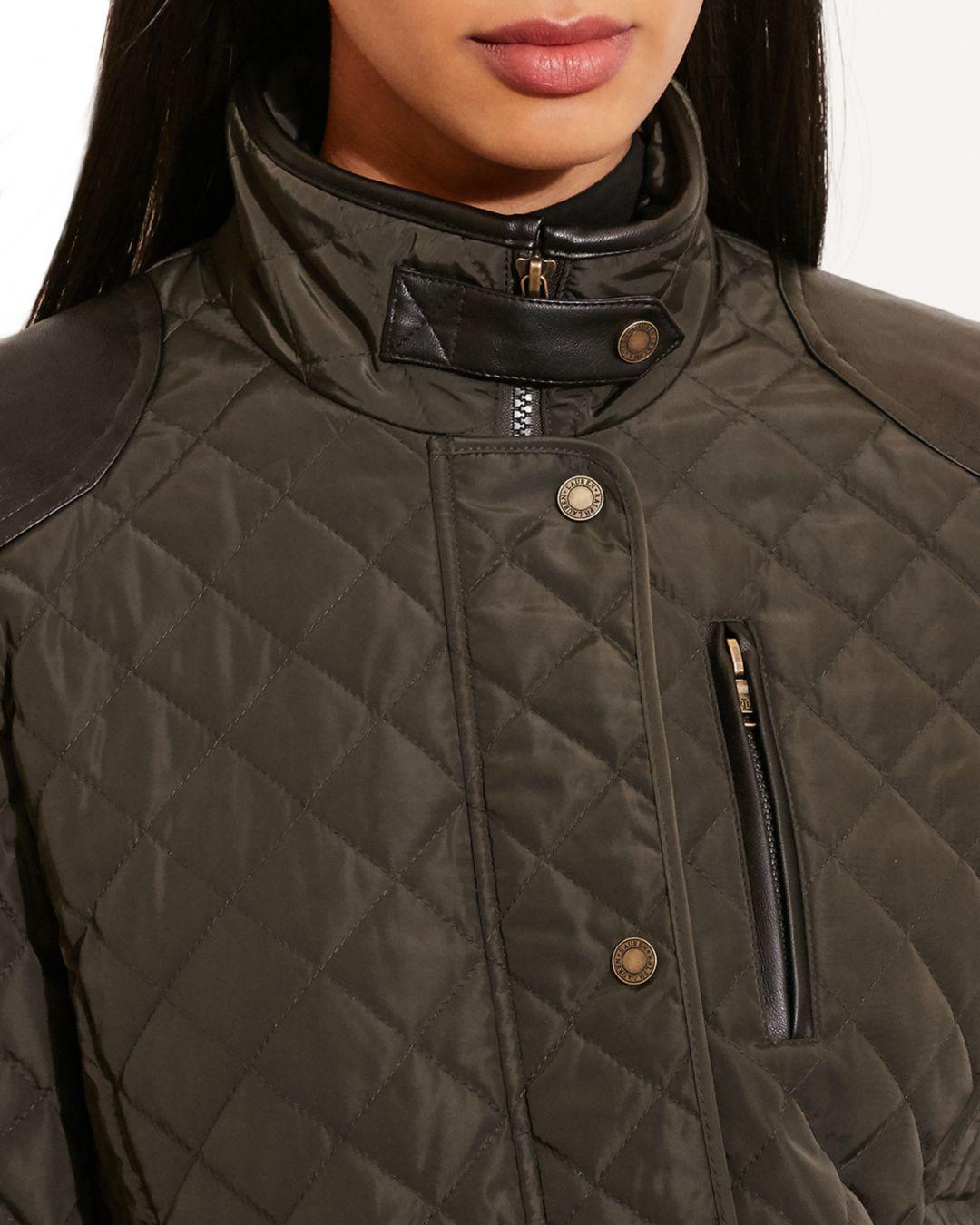 Ralph Lauren Lauren Four Pocket Diamond Quilted Jacket In Green Lyst