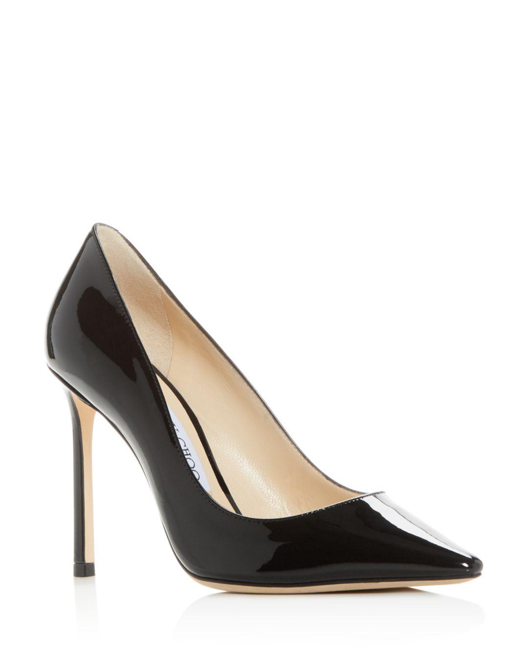 Jimmy Choo Leather Womens Romy 100 Pointed Toe Pumps In Black Patent Leather Black Lyst