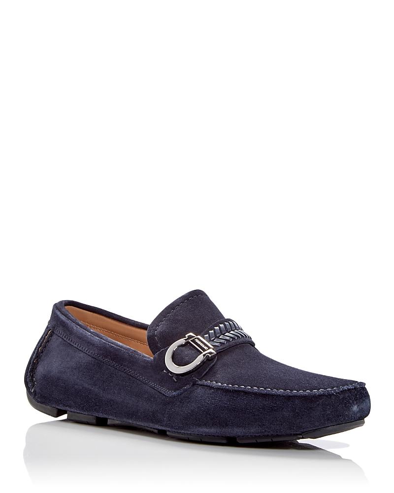 Ferragamo Elisi Moc Toe Driver Loafers in Blue for Men | Lyst