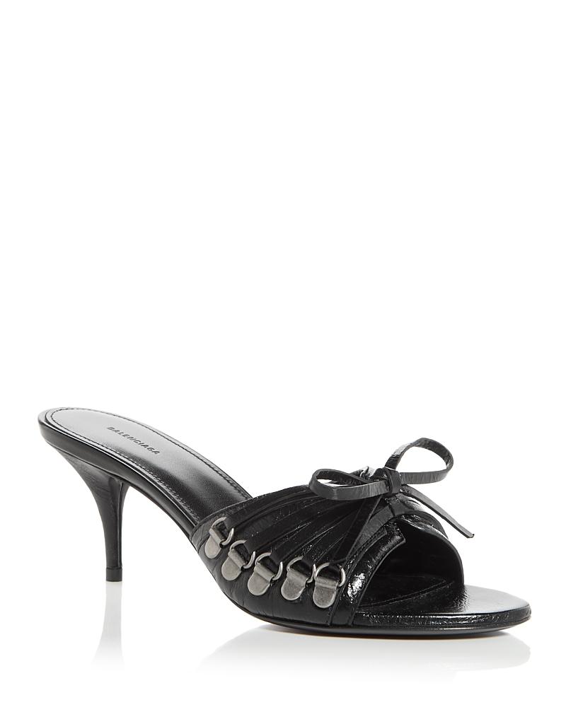 Balenciaga Cagole High Heel Slide Sandals in Black | Lyst
