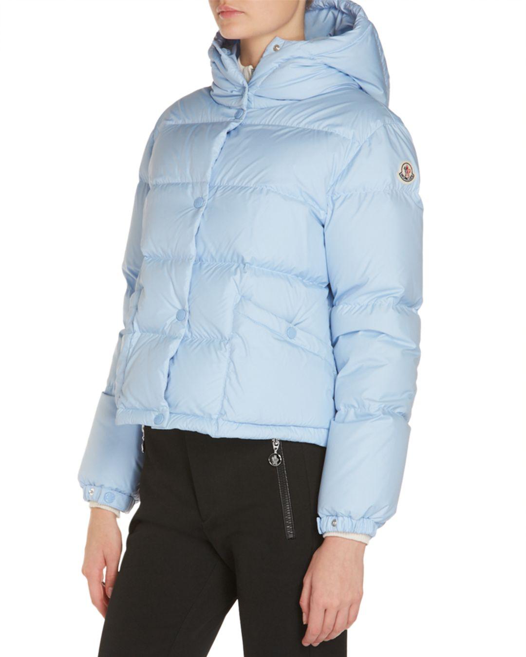 Moncler Ebre Hooded Down Puffer Jacket in Blue | Lyst