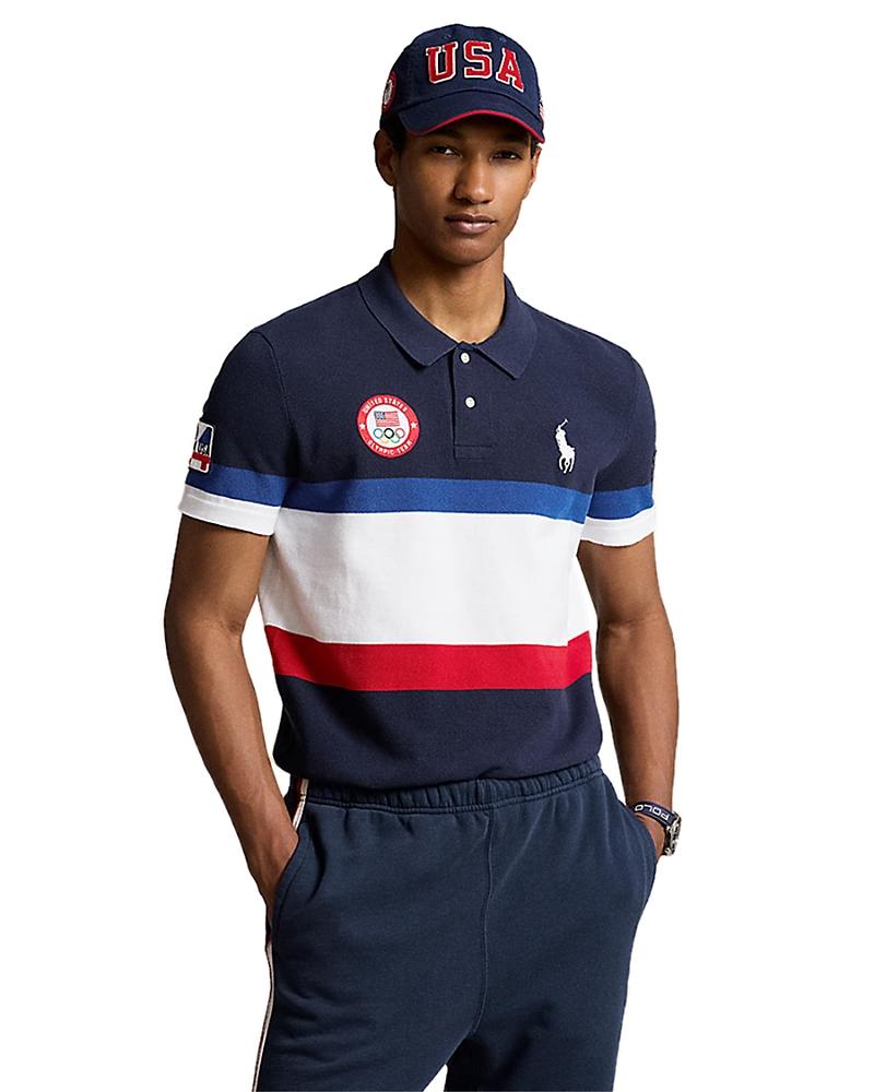 Polo Ralph Lauren Team Usa Custom Slim Fit Polo Shirt in Blue for Men | Lyst