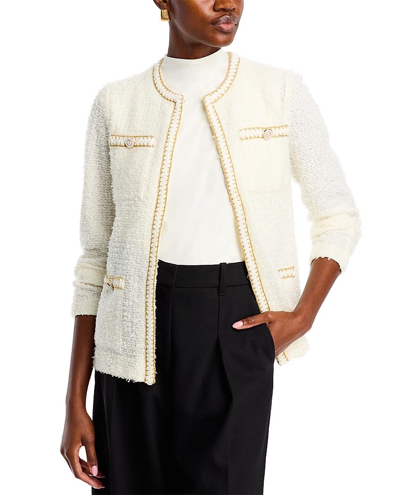 Misook Boucle Jacket in White | Lyst