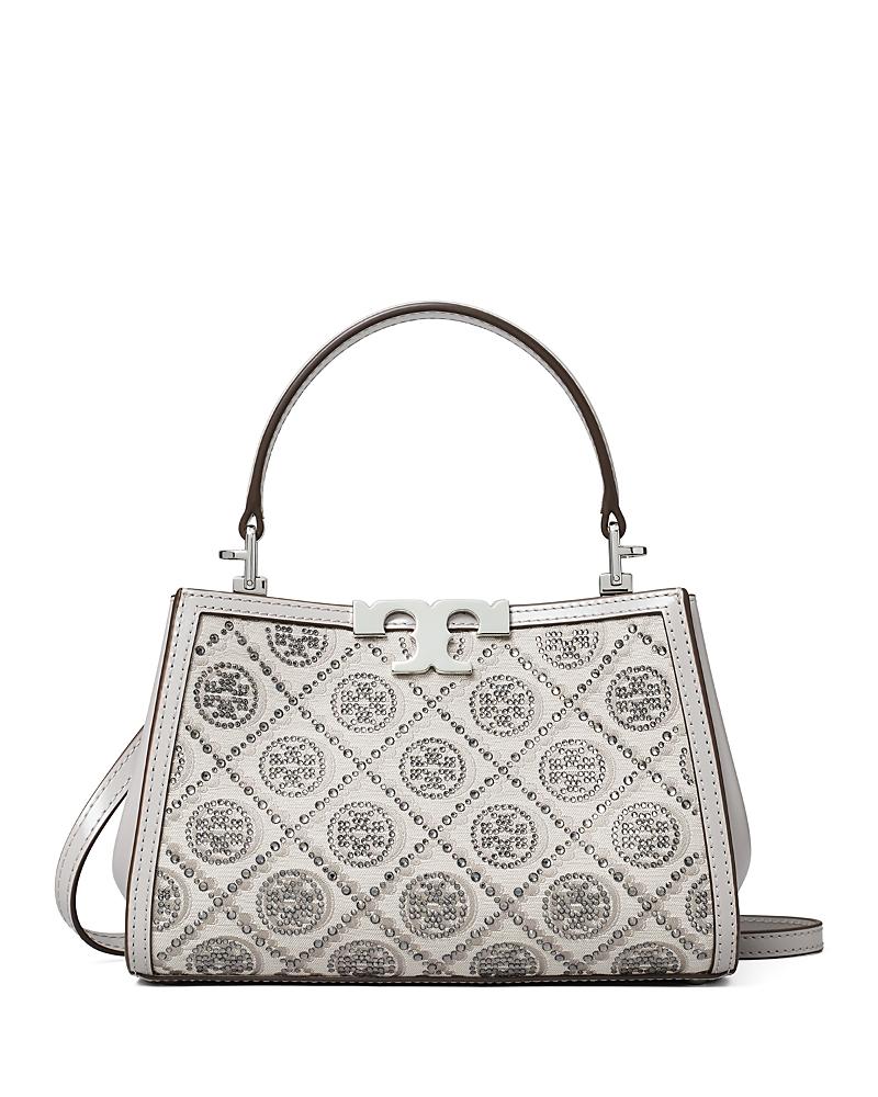 Tory Burch Eleanor T Monogram Top Handle Bag in Gray | Lyst