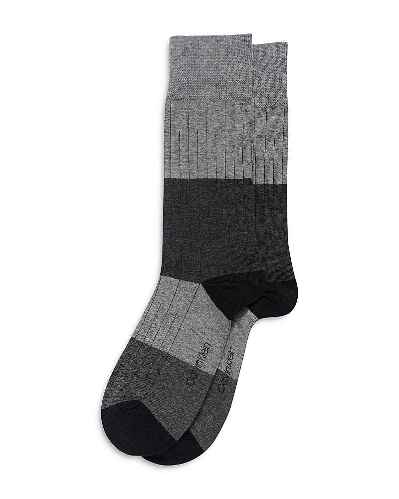 Calvin Klein Dropped Stitch Color Blocked Dress Crew Socks in Gray for ...
