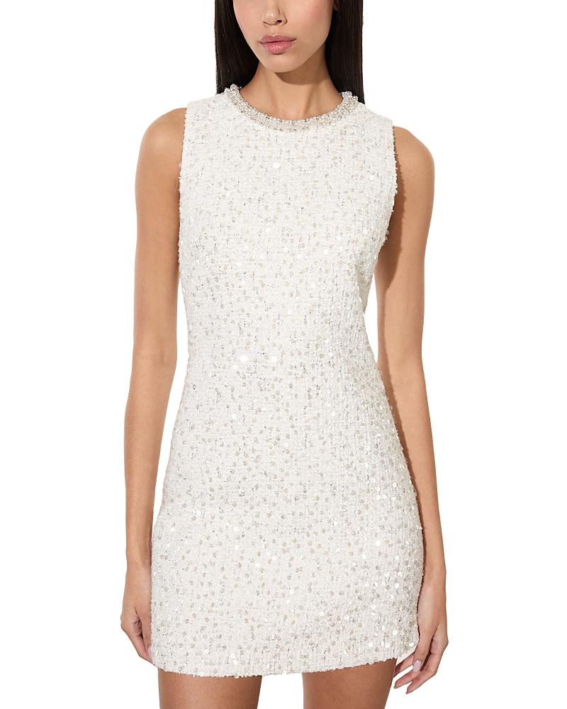 Alice + Olivia Alice And Oliva Coley Embellished Tweed Dress in White ...
