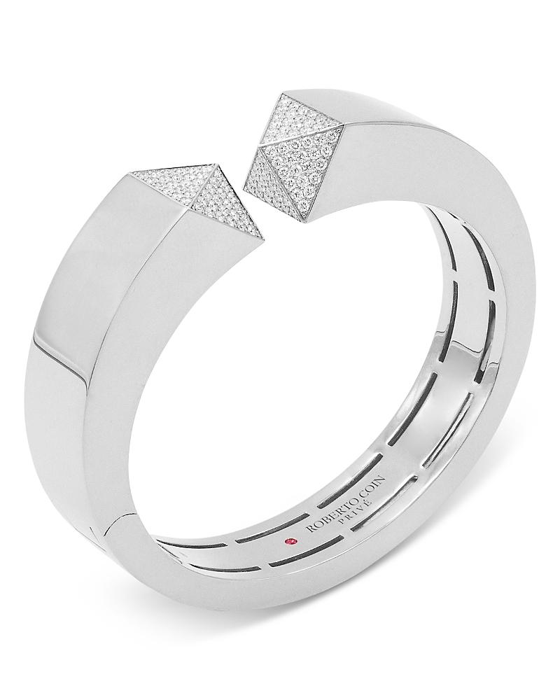 Roberto Coin 18K Sauvage Diamond Cuff Bangle Bracelet in White | Lyst