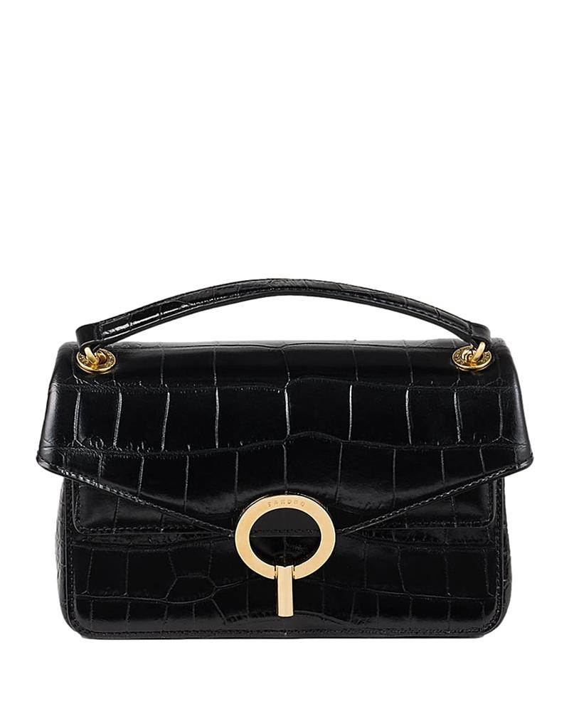 Sandro Small Embossed Leather Crossbody Bag in Black | Lyst
