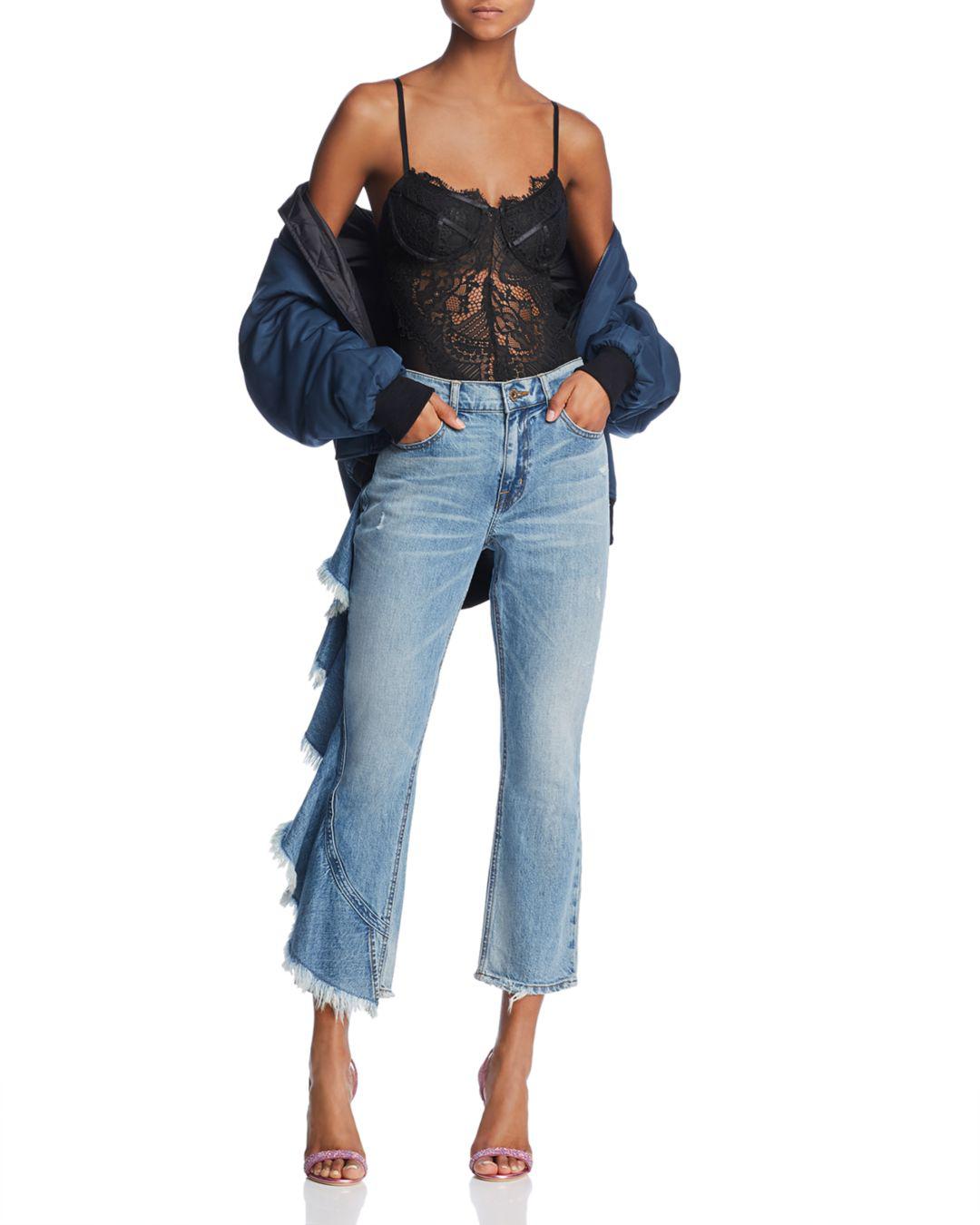 Pistola Denim Lennon Side-ruffle Fringed Jeans in Blue - Lyst