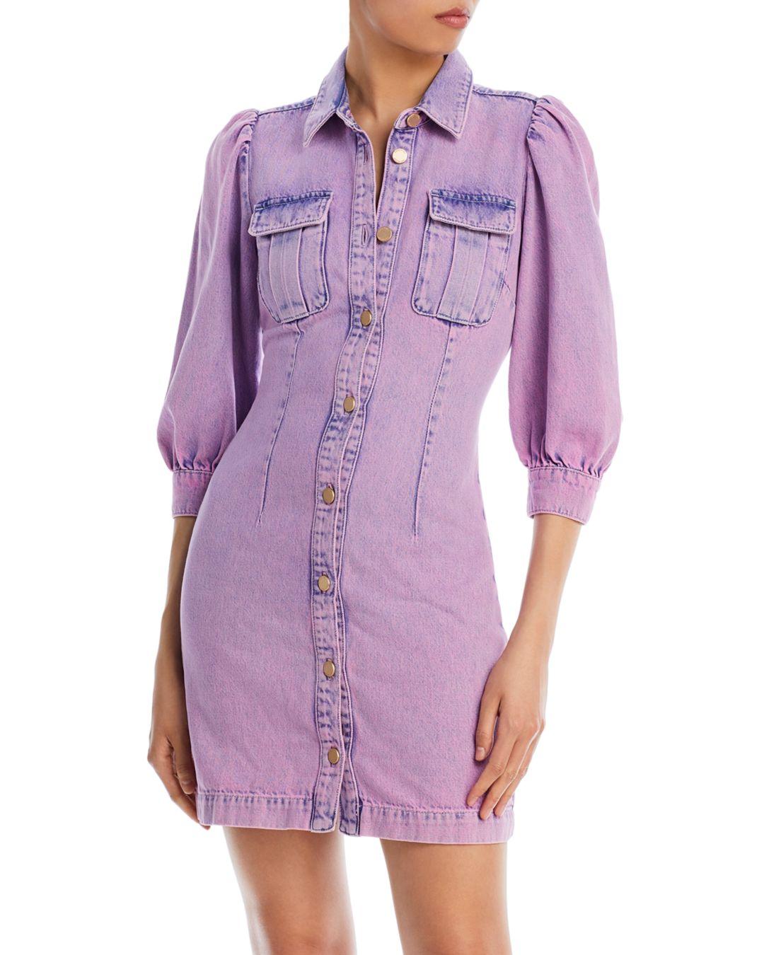 Essentiel Antwerp Cotton Dammer Denim Mini Dress In Purple Lyst