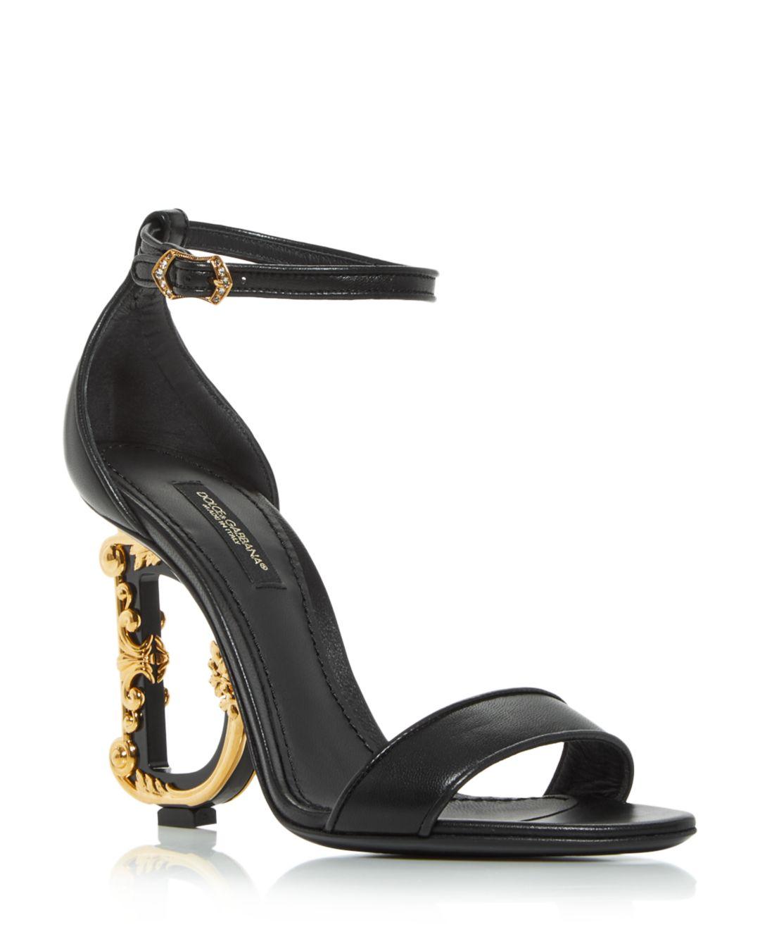 Dolce And Gabbana Dandg Sculpted High Heel Sandals In Black Lyst