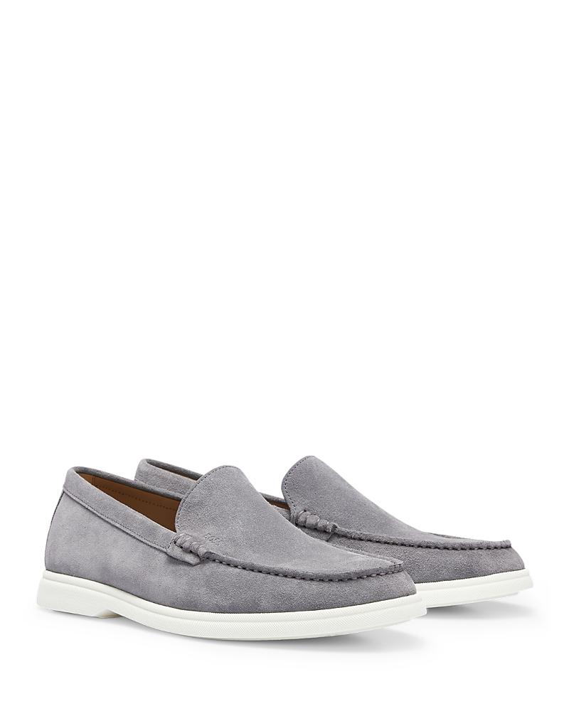 BOSS Sienne Slip On Moc Toe Loafers in White for Men | Lyst