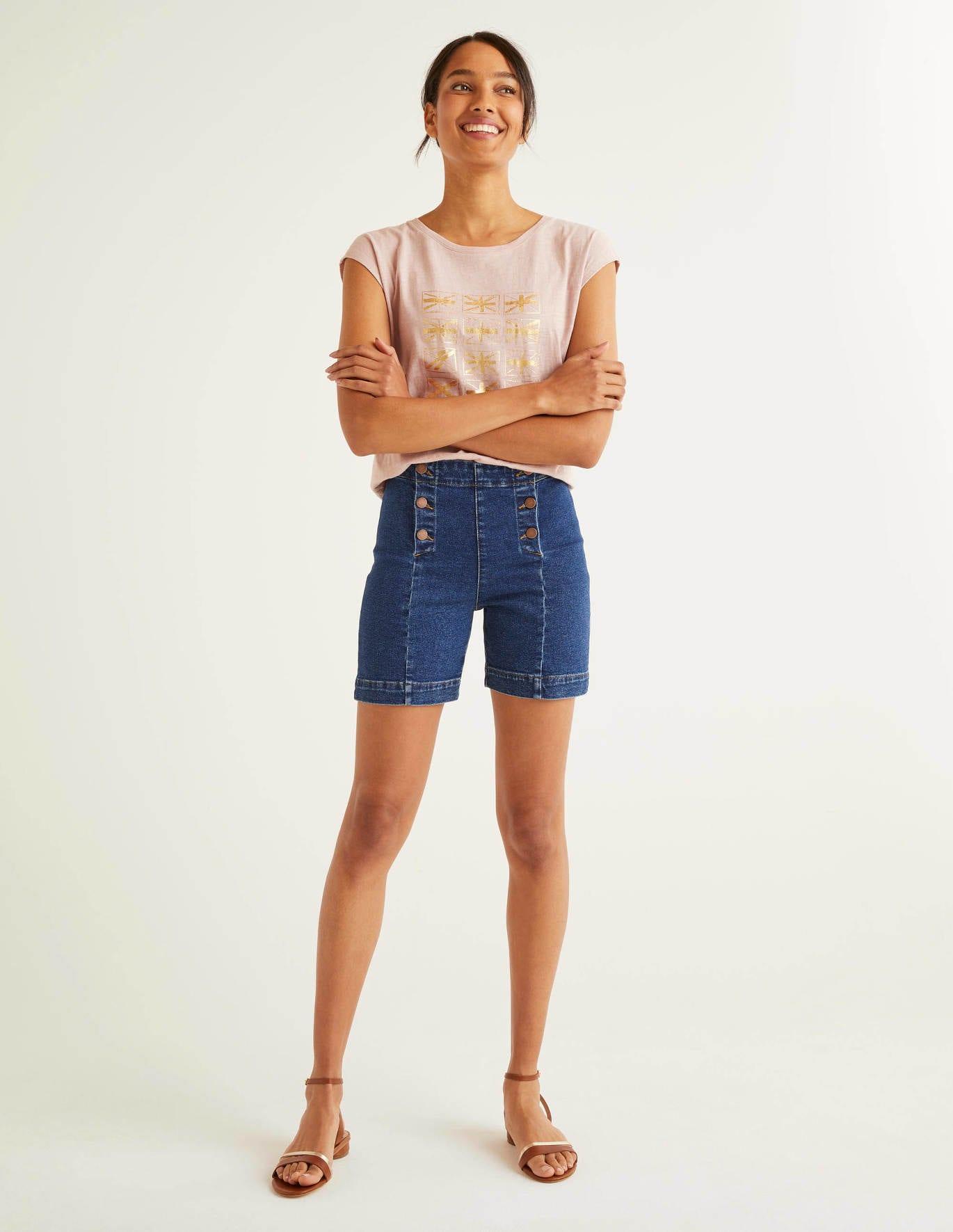 Boden Denim Fife Shorts Mid Vintage in Denim (Blue) - Lyst