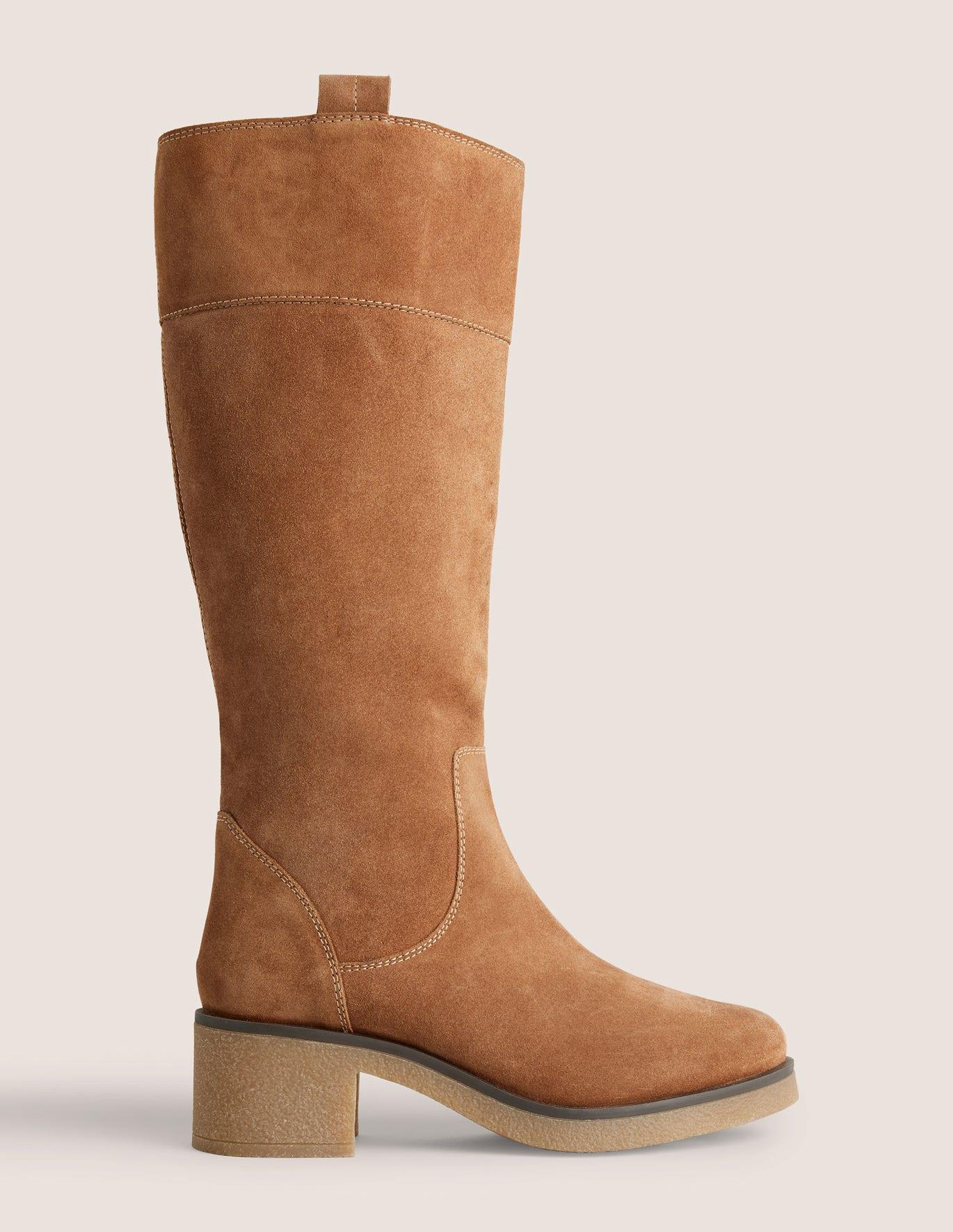 Boden Crepe Sole Knee High Boots in Brown | Lyst