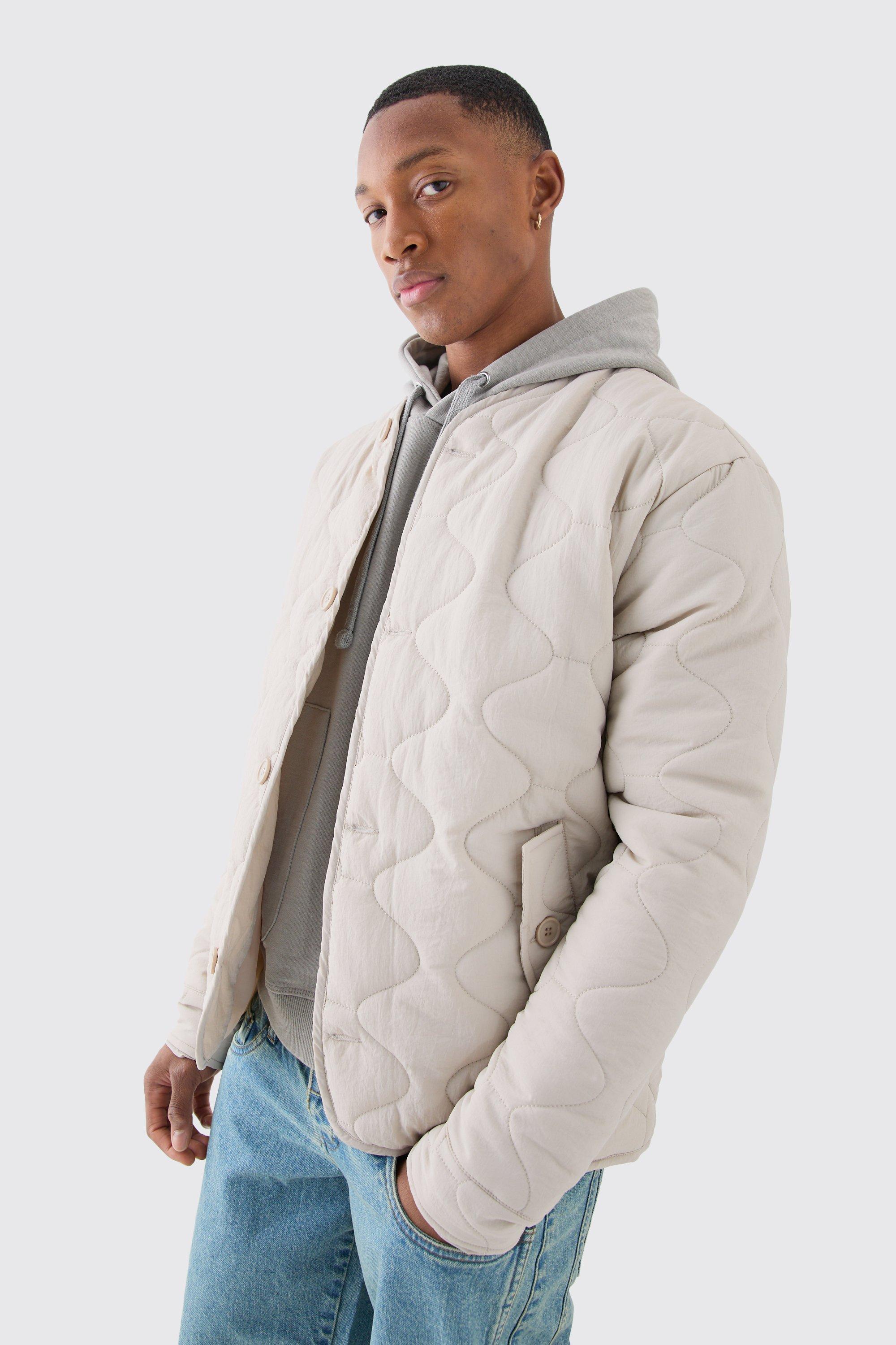 BoohooMAN Onion Quilted Liner Jacket in Natural for Men | Lyst