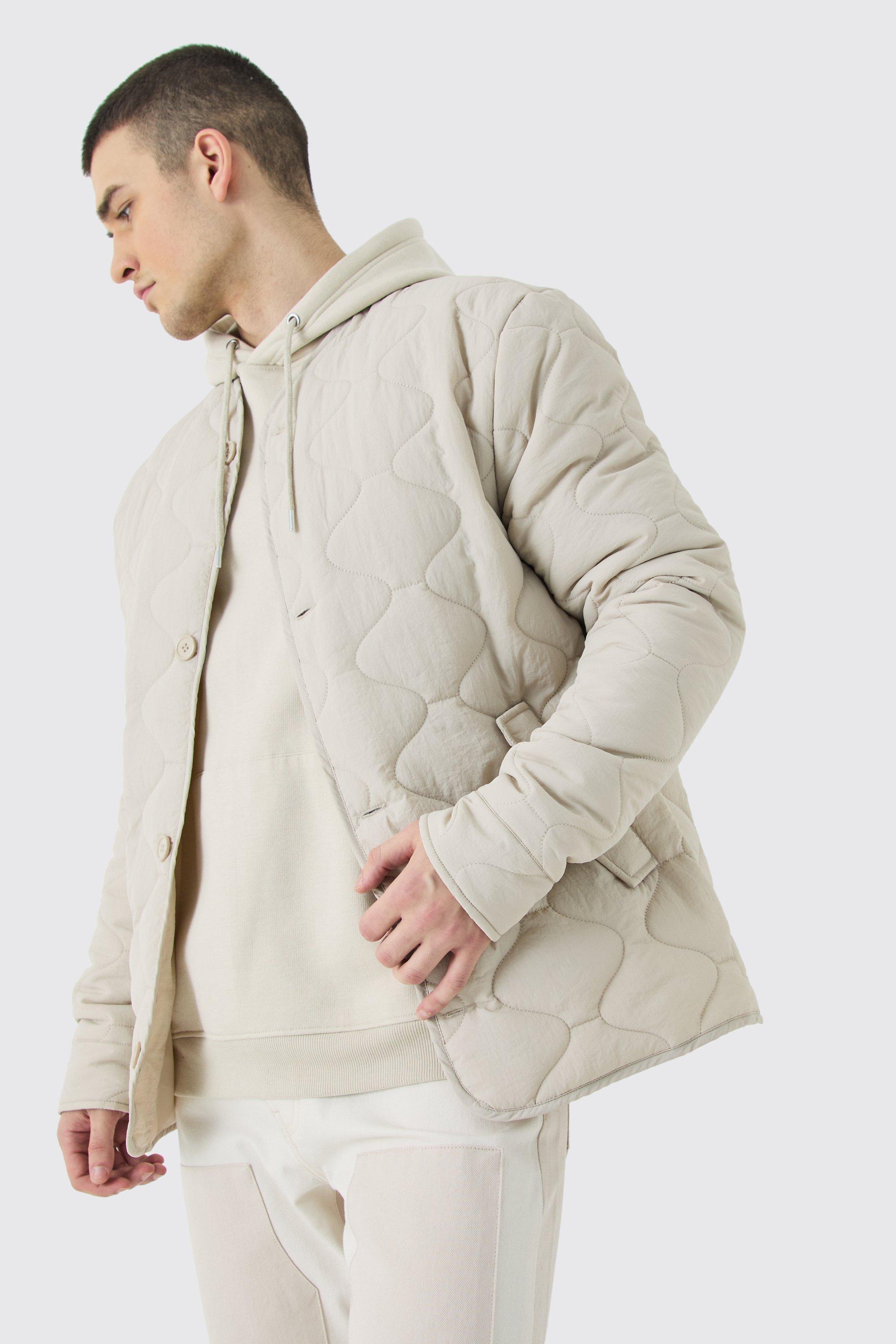 BoohooMAN Tall Onion Quilted Liner Jacket in Natural for Men | Lyst
