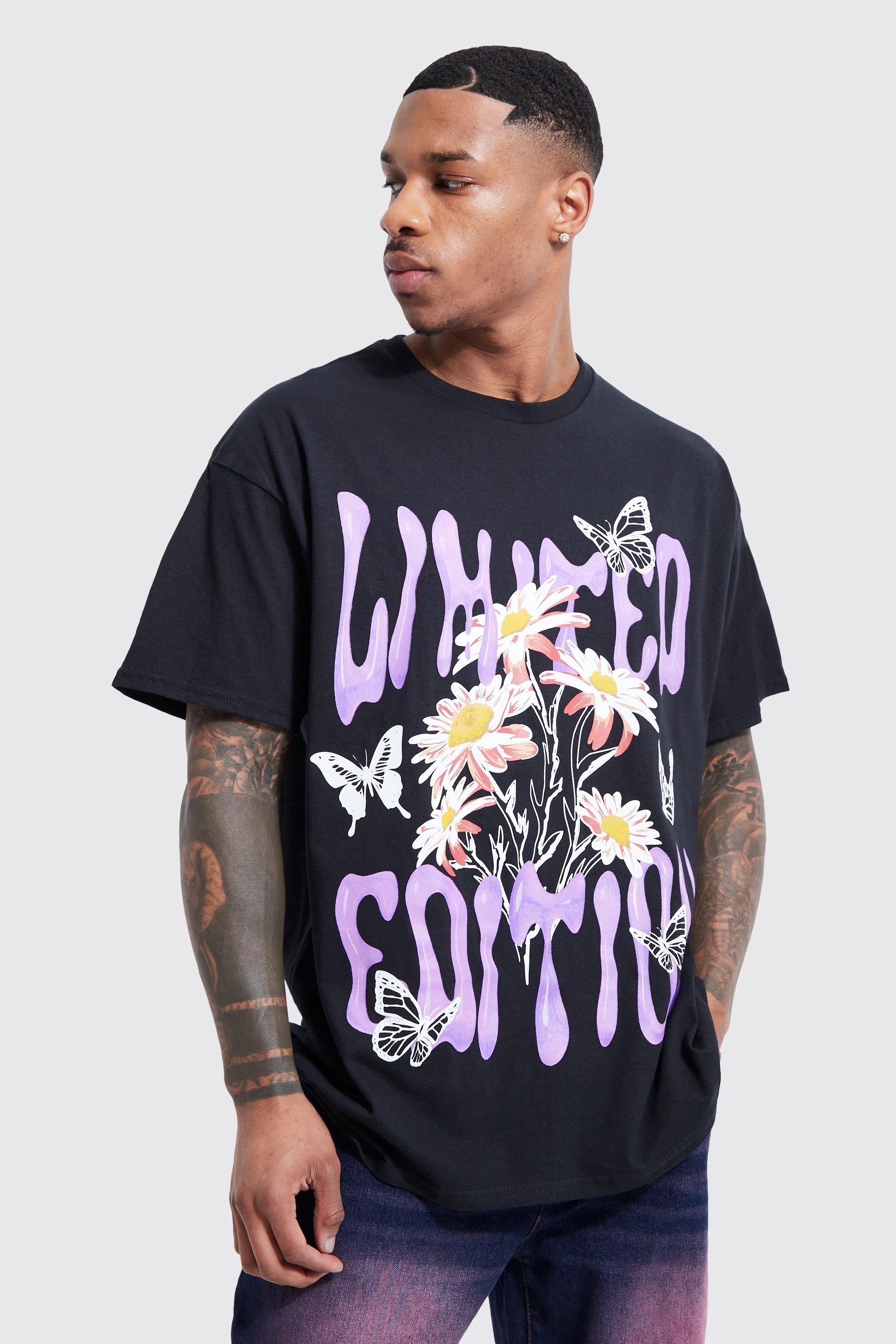 Boohooman Oversized Limited Edition Floral T Shirt In Blue For Men Lyst