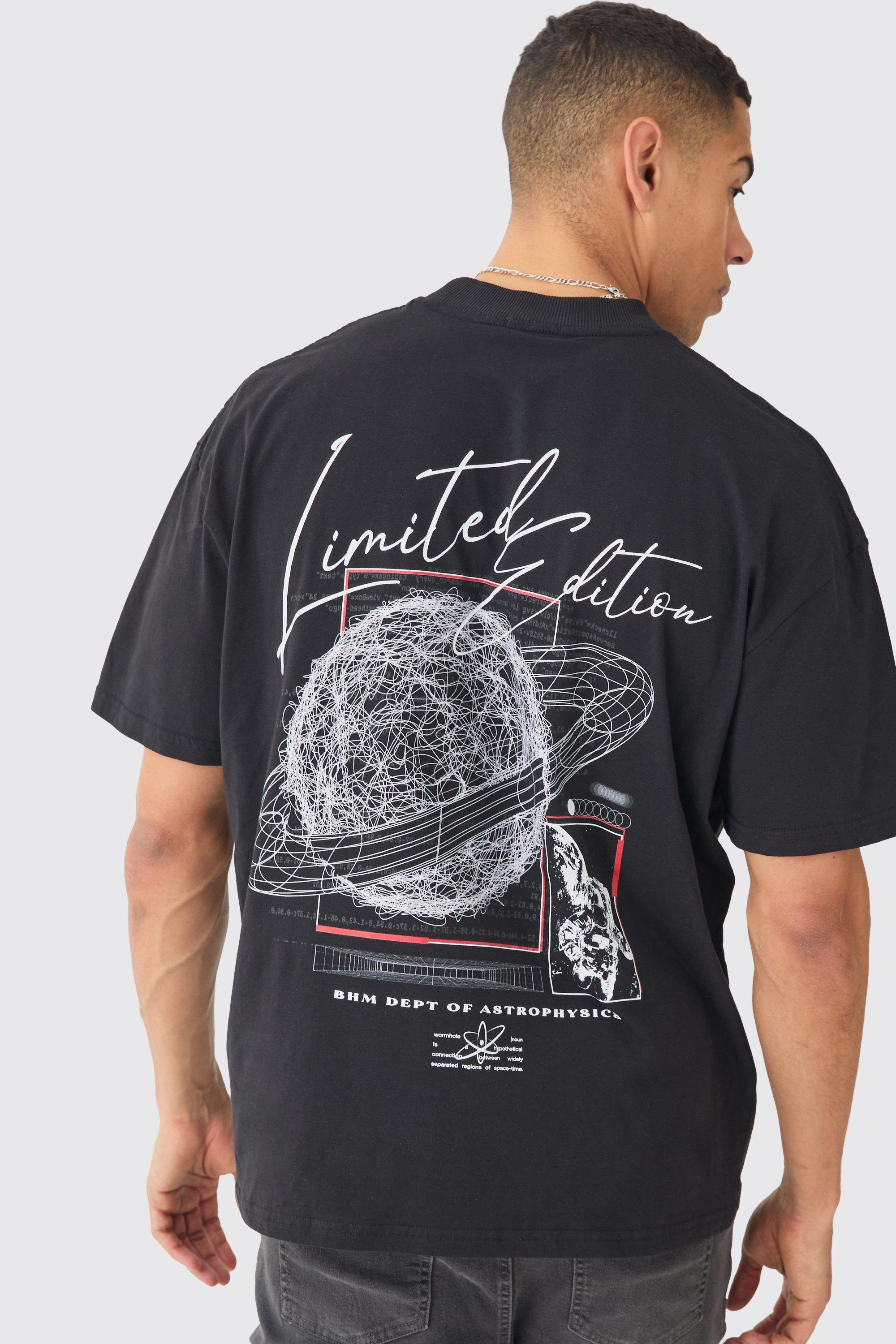 BoohooMAN Oversized Space Graphic T-shirt in Black for Men | Lyst