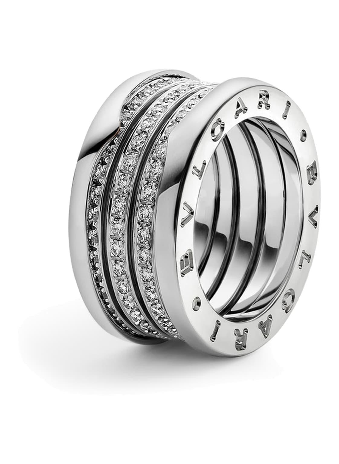 BVLGARI Ring B.ZERO1 aus 18 Karat WeiBgold und Diamanten in Mettallic Lyst DE