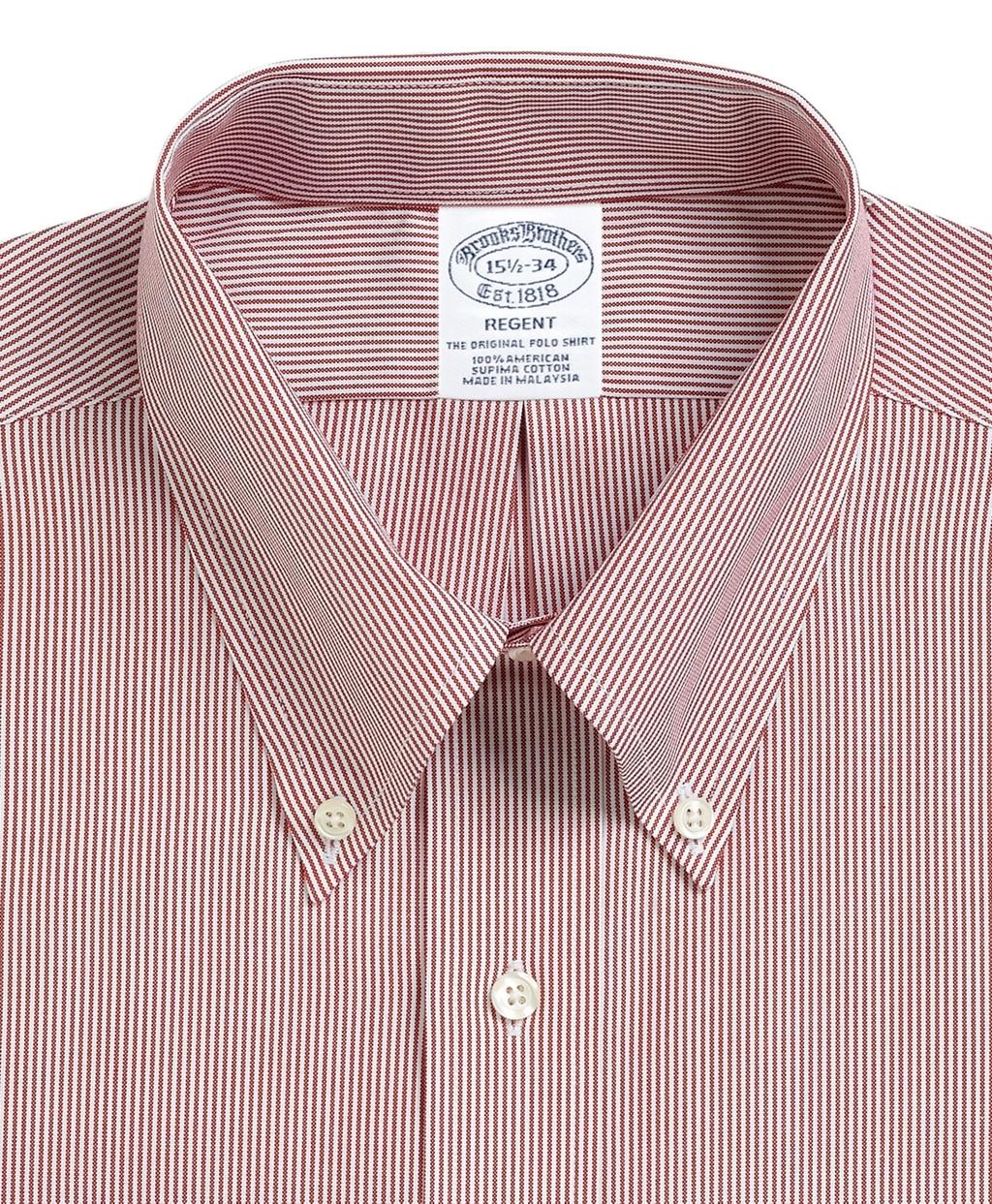 Brooks Brothers Cotton Madison Fit Stripe Dress Shirt in Red for Men - Lyst