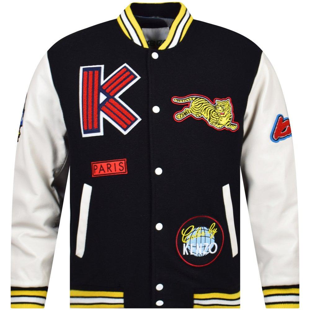 KENZO Paris Varsity Bomber Jacket in Black for Men - Lyst