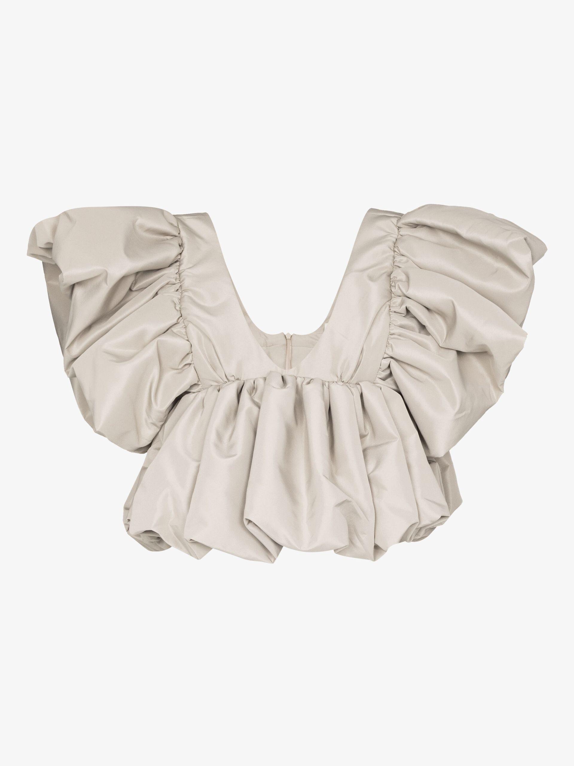 Kika Vargas Neutral Nia Ruffled Cropped Blouse - Women's Kika Vargas Neutral Nia Ruffled Cropped Blouse - Women's