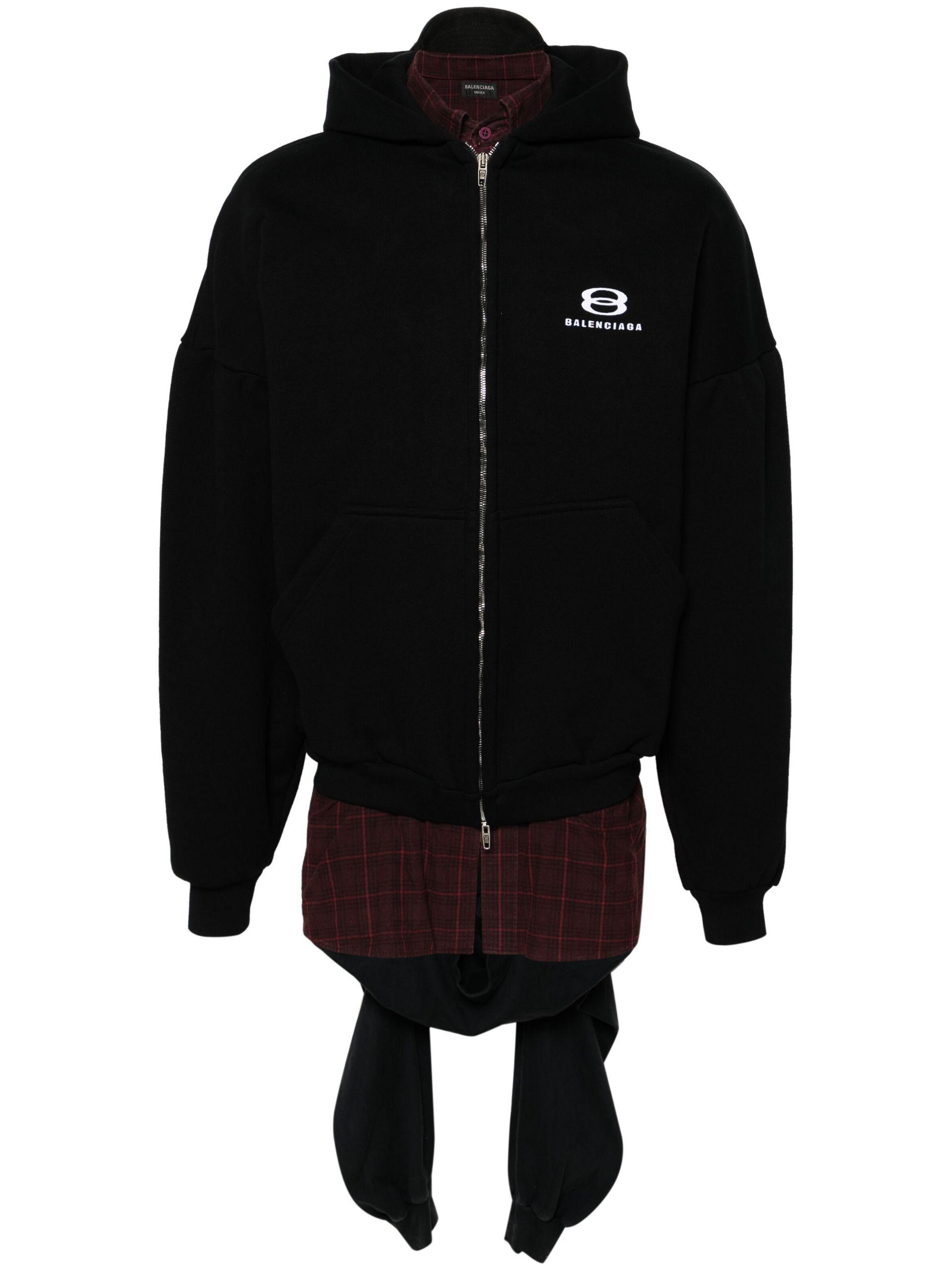 Balenciaga Unity Sports Layered Zip-up Hoodie - Unisex - Elastane ...