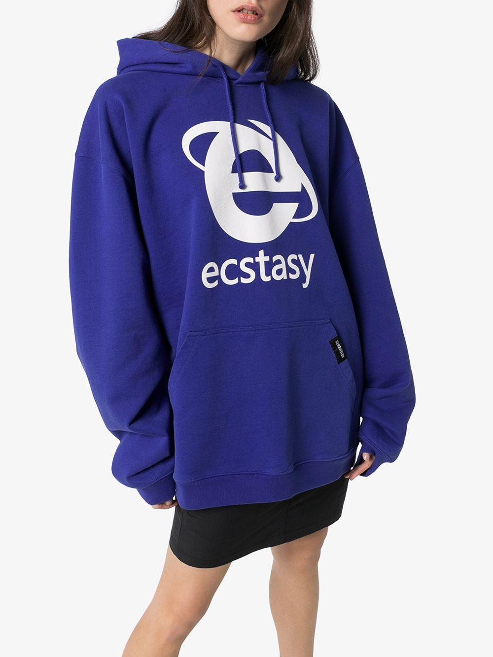 Vetements Ecstasy Print Hoodie in Blue - Lyst