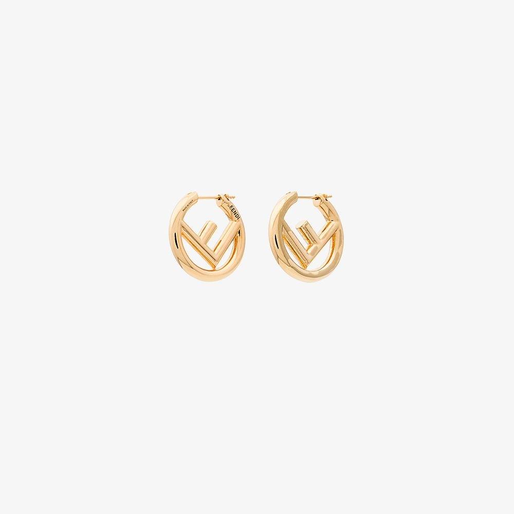 Fendi Logo Hoops in Metallic | Lyst UK