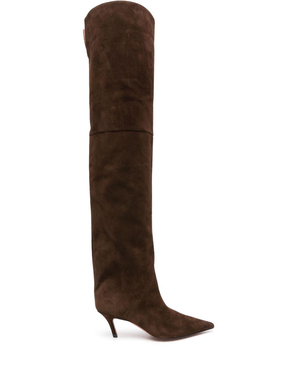 AMINA MUADDI Fiona 60 Over-The-Knee Boots in Brown | Lyst UK