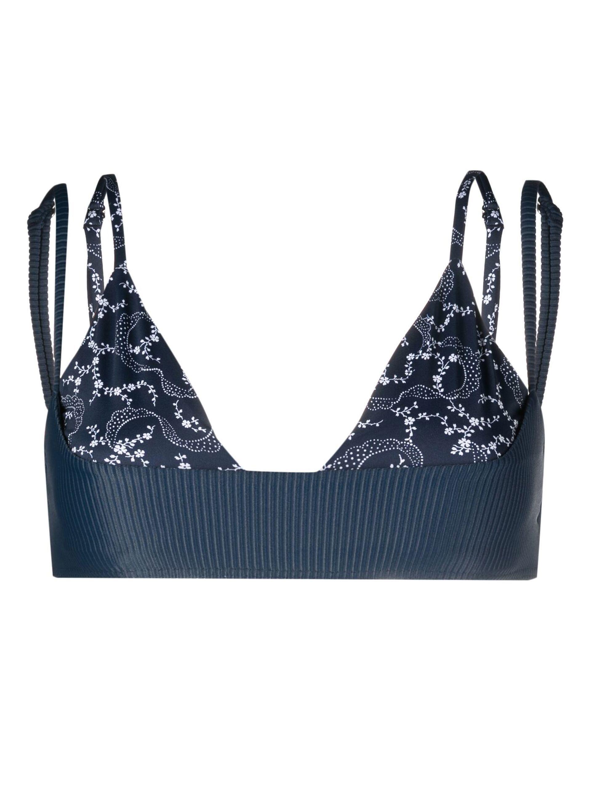 Frankies Bikinis Bellamy Bandana Print Layered Bikini Top In Blue Lyst