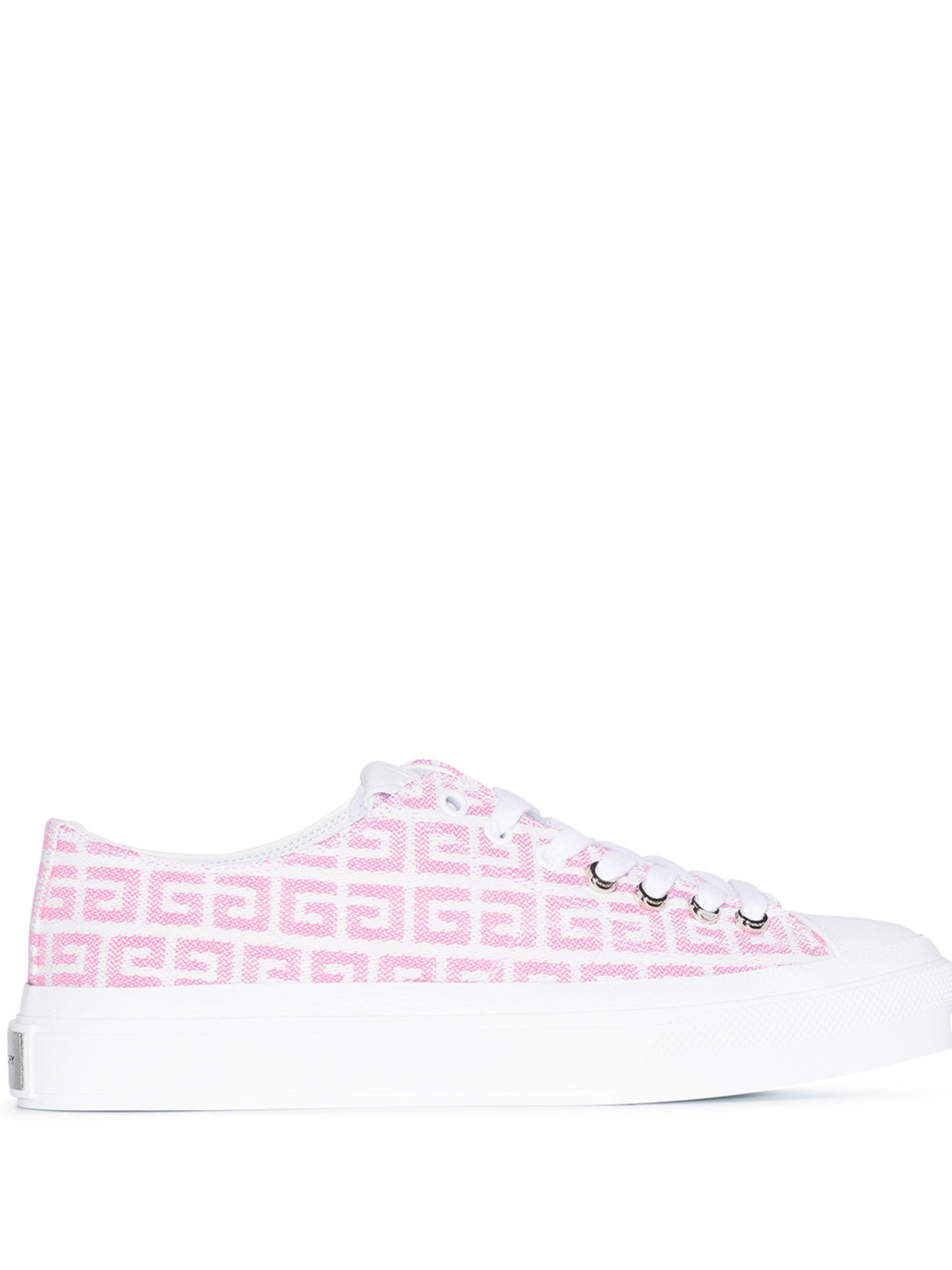Givenchy Pink And City 4g Jacquard Sneakers | Lyst