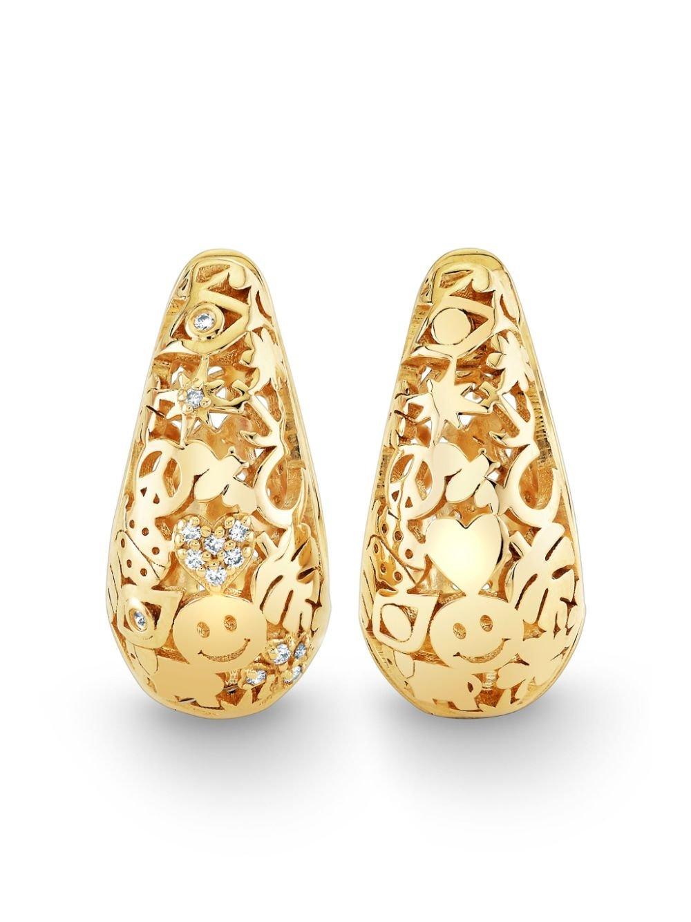 Sydney Evan 14K Icon Wallpaper Hoop Earrings in Metallic | Lyst UK