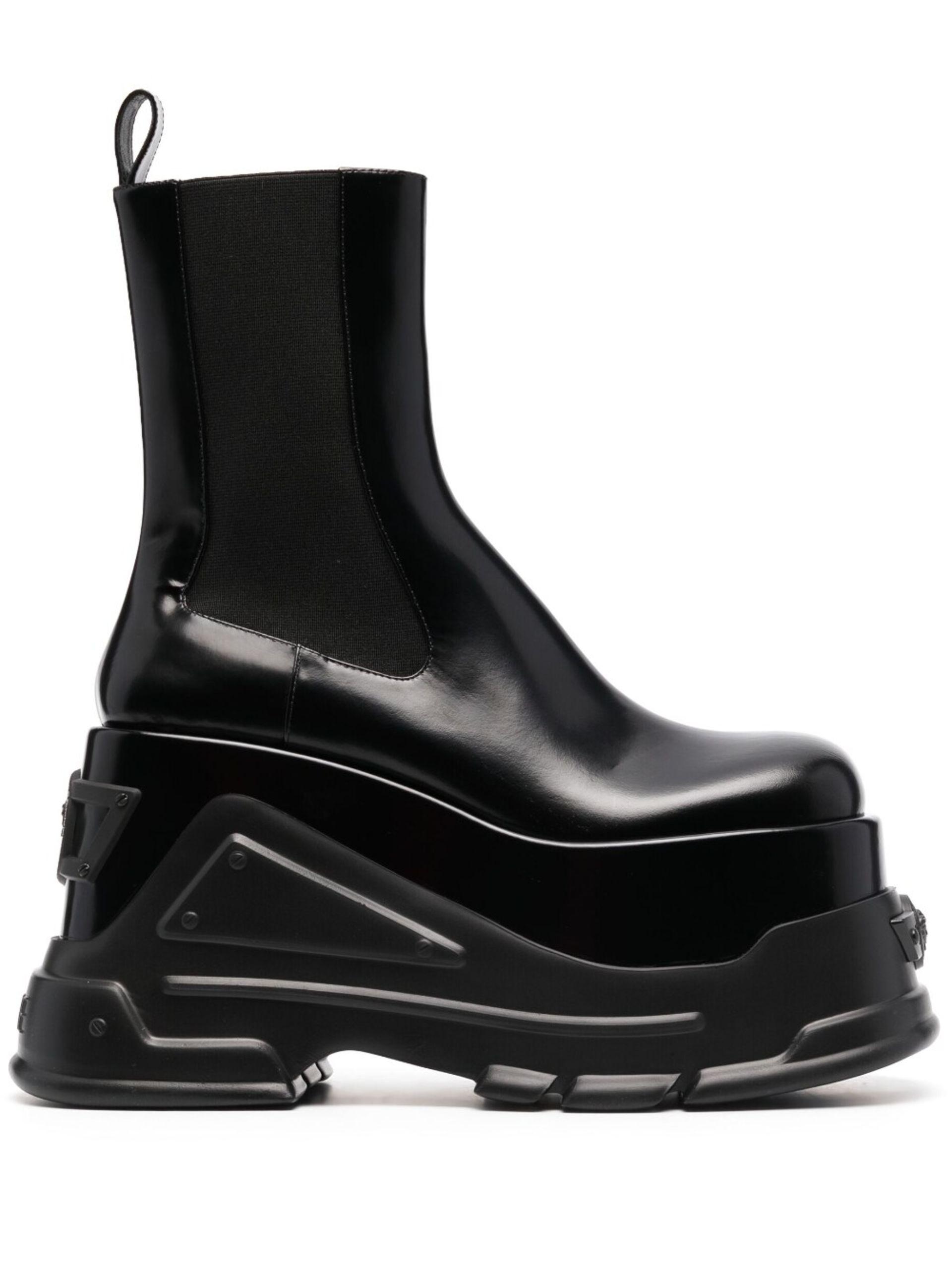 Versace Medusa Anthem Platform Boots in Black | Lyst