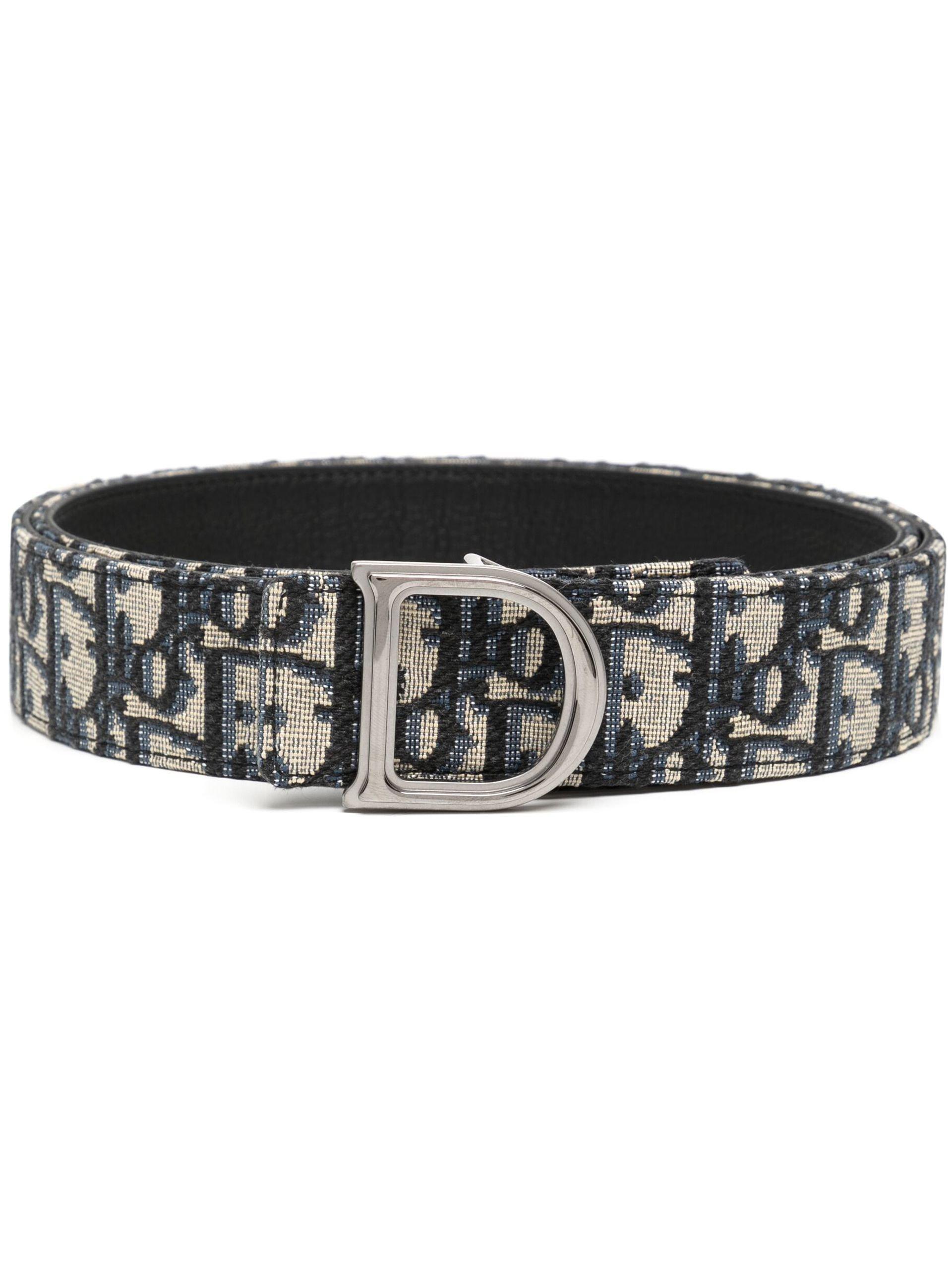 Dior Black Logo Print Reversible Belt for Men | Lyst